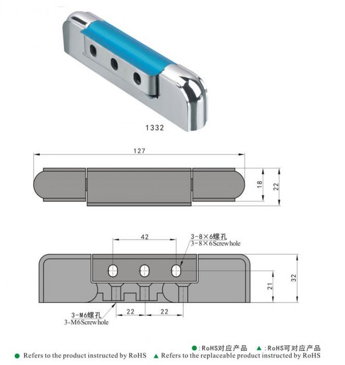 1332 Refrigerator Door Spring Hinge Edge Mount Hinge Zinc Alloy