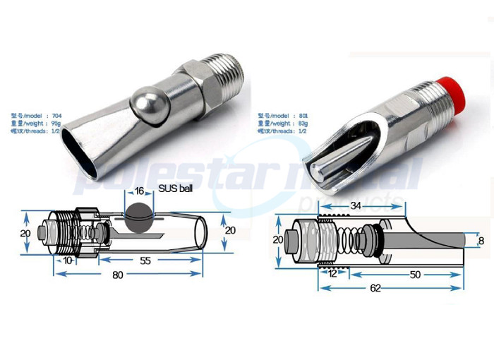 G-1/2” Automatic Pig Waterer Sows / Hog Feeders And Waterers Approved ISO